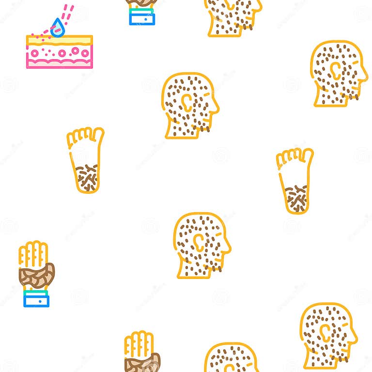 Skin Disease Human Health Problem Icons Set Vector Stock Vector