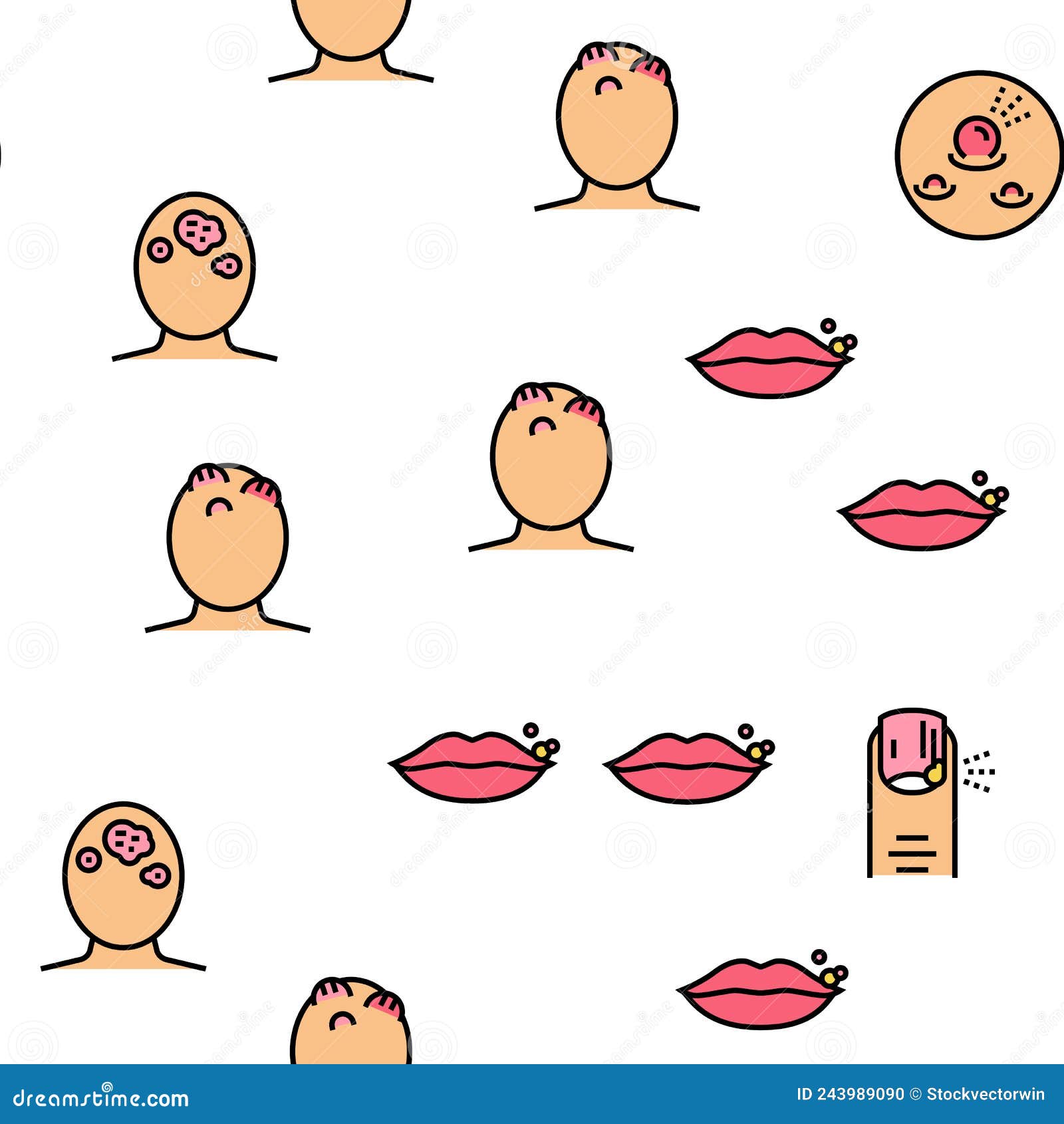 Skin Disease Symptom Vector Seamless Pattern Stock Vector ...
