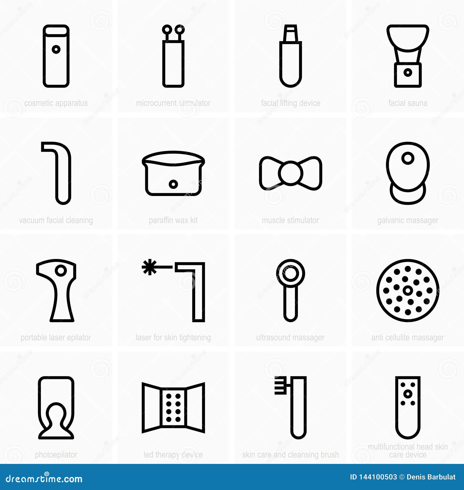 Skin and face care devices stock vector. Illustration of sign - 144100503