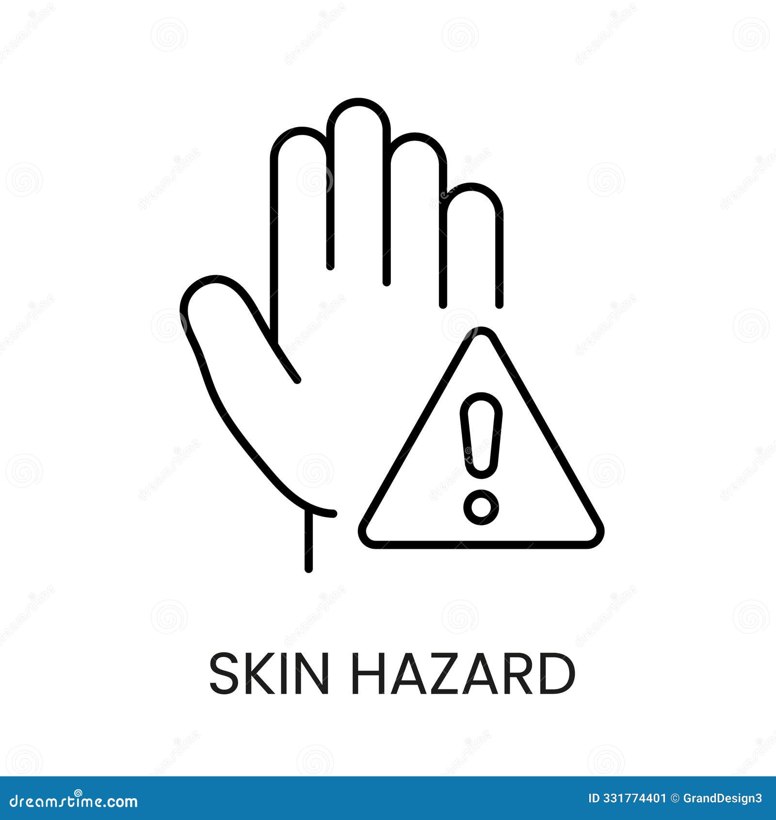 Skin Hazard Line Icon Vector with Editable Stroke Stock Vector ...