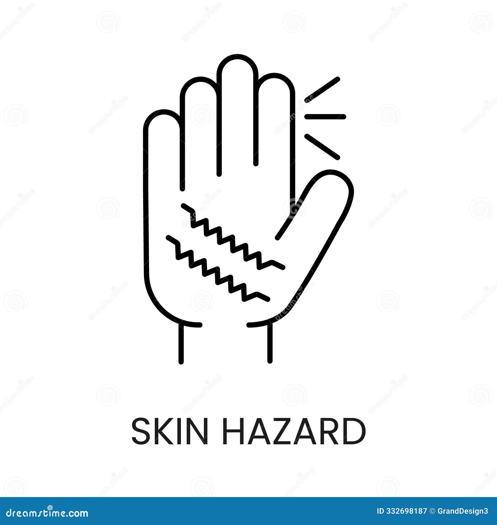 Skin Hazard Line Icon Vector with Editable Stroke Stock Illustration ...