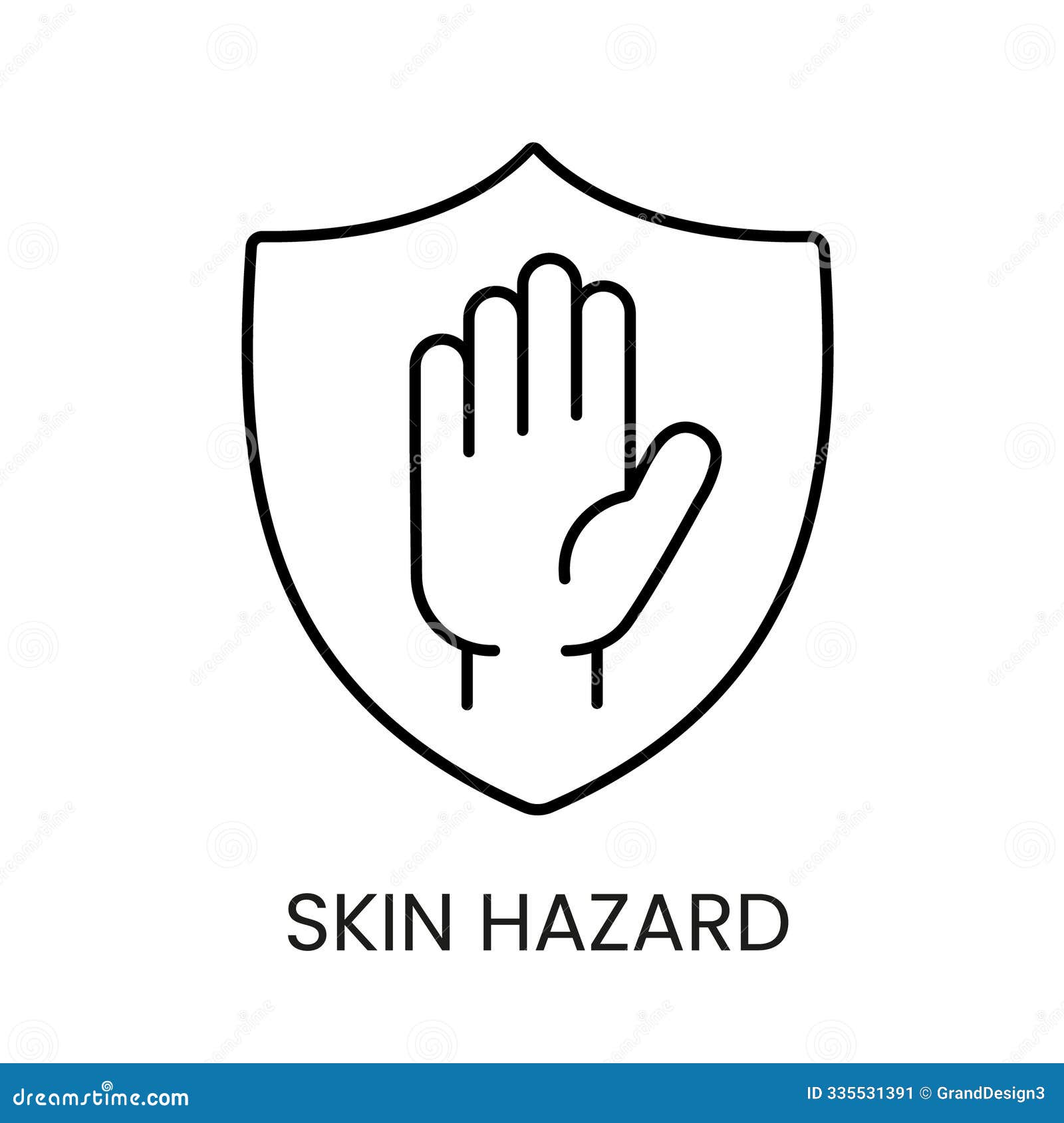 Skin Hazard Line Icon Vector with Editable Stroke Stock Illustration ...