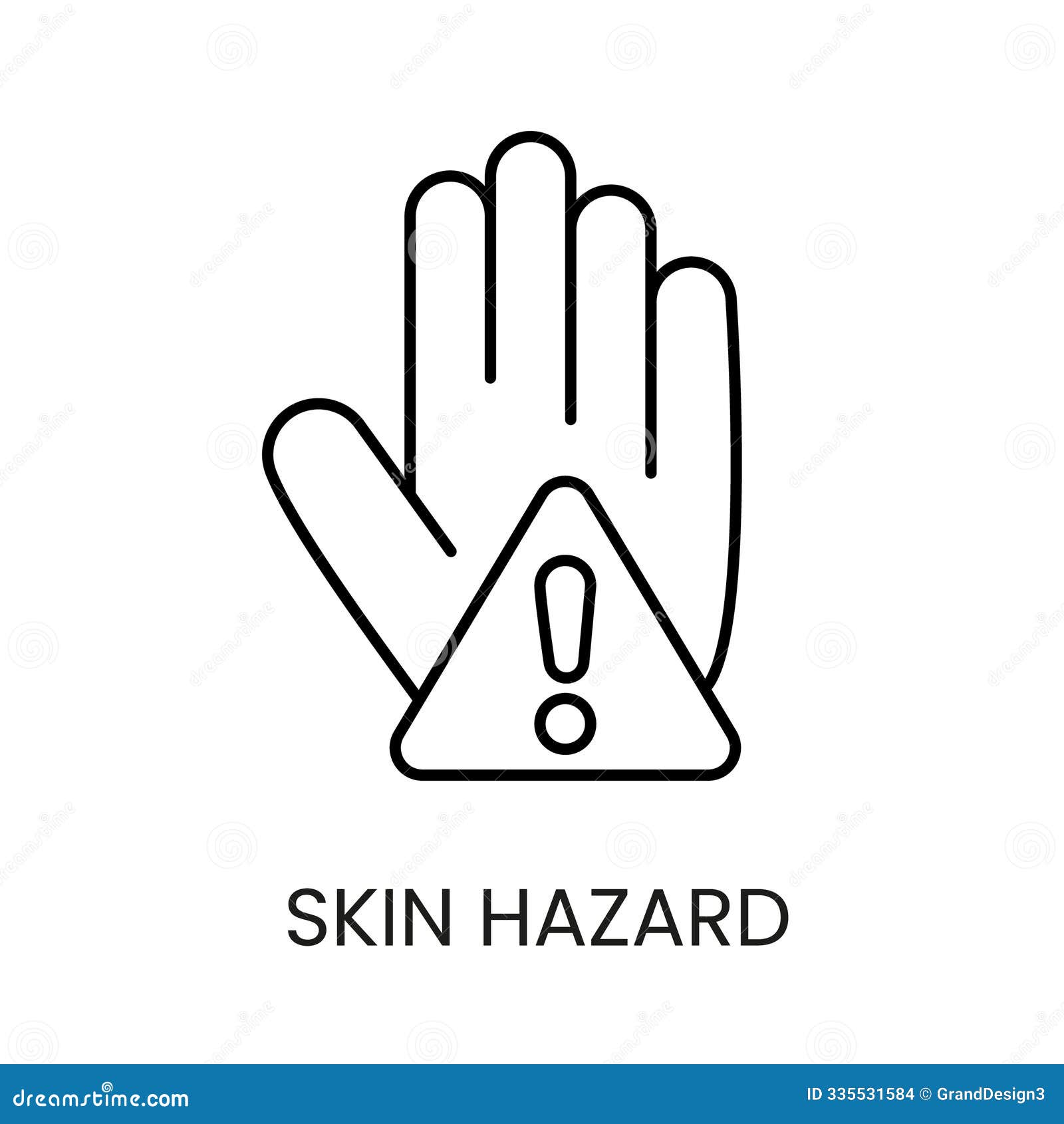 Skin Hazard Line Icon Vector with Editable Stroke Stock Illustration ...