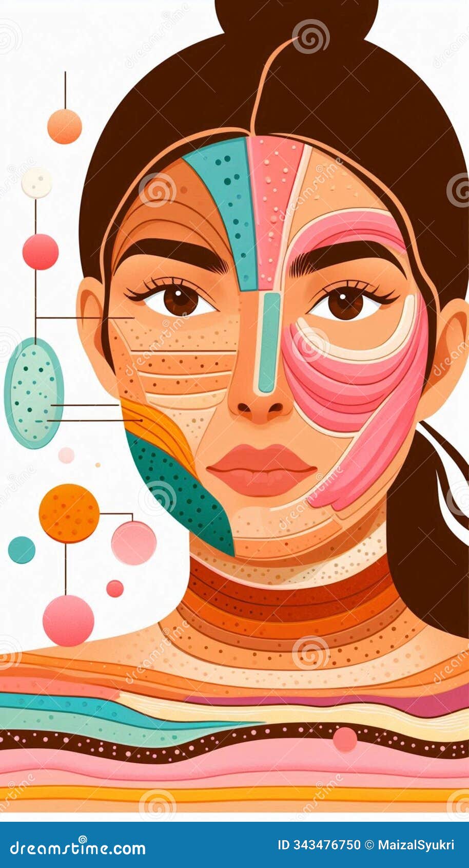 The Skin: Layers of Human Anatomy in Minimalist Design Stock ...