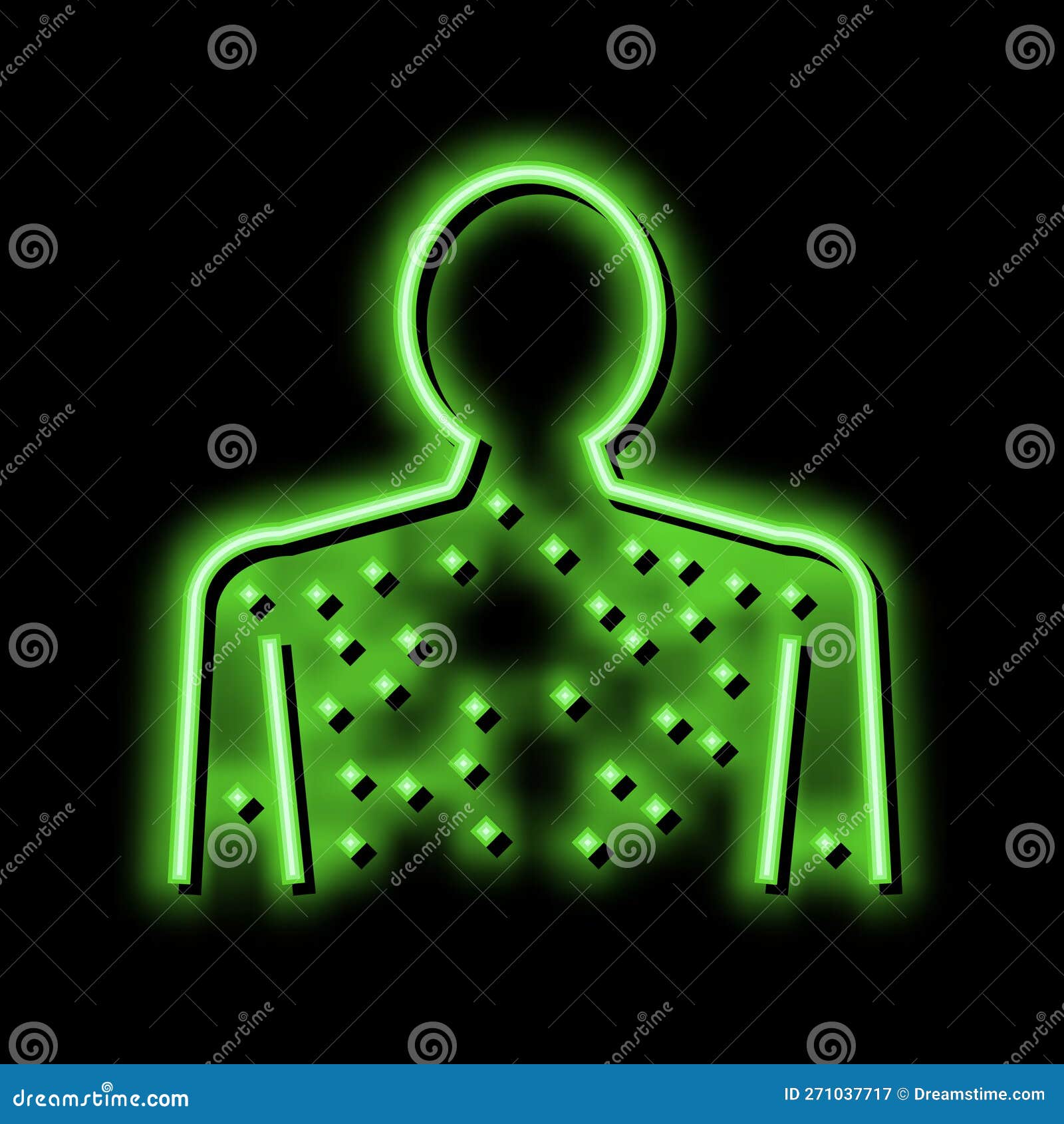 Skin Rash Disease Neon Glow Icon Illustration Cartoon Vector