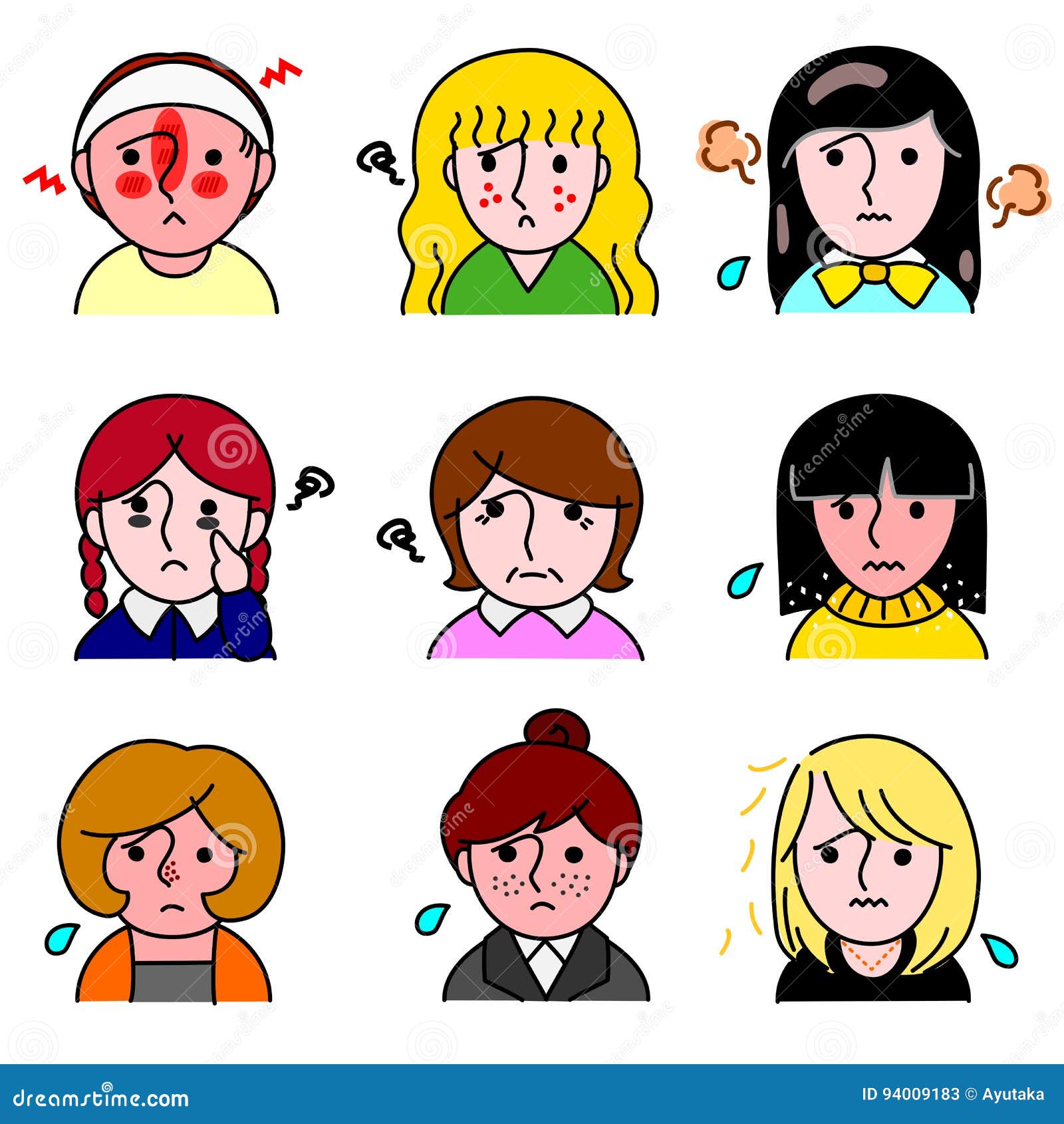 Troubled Skin And Healthy Skin Cartoon Vector | CartoonDealer.com #63093099
