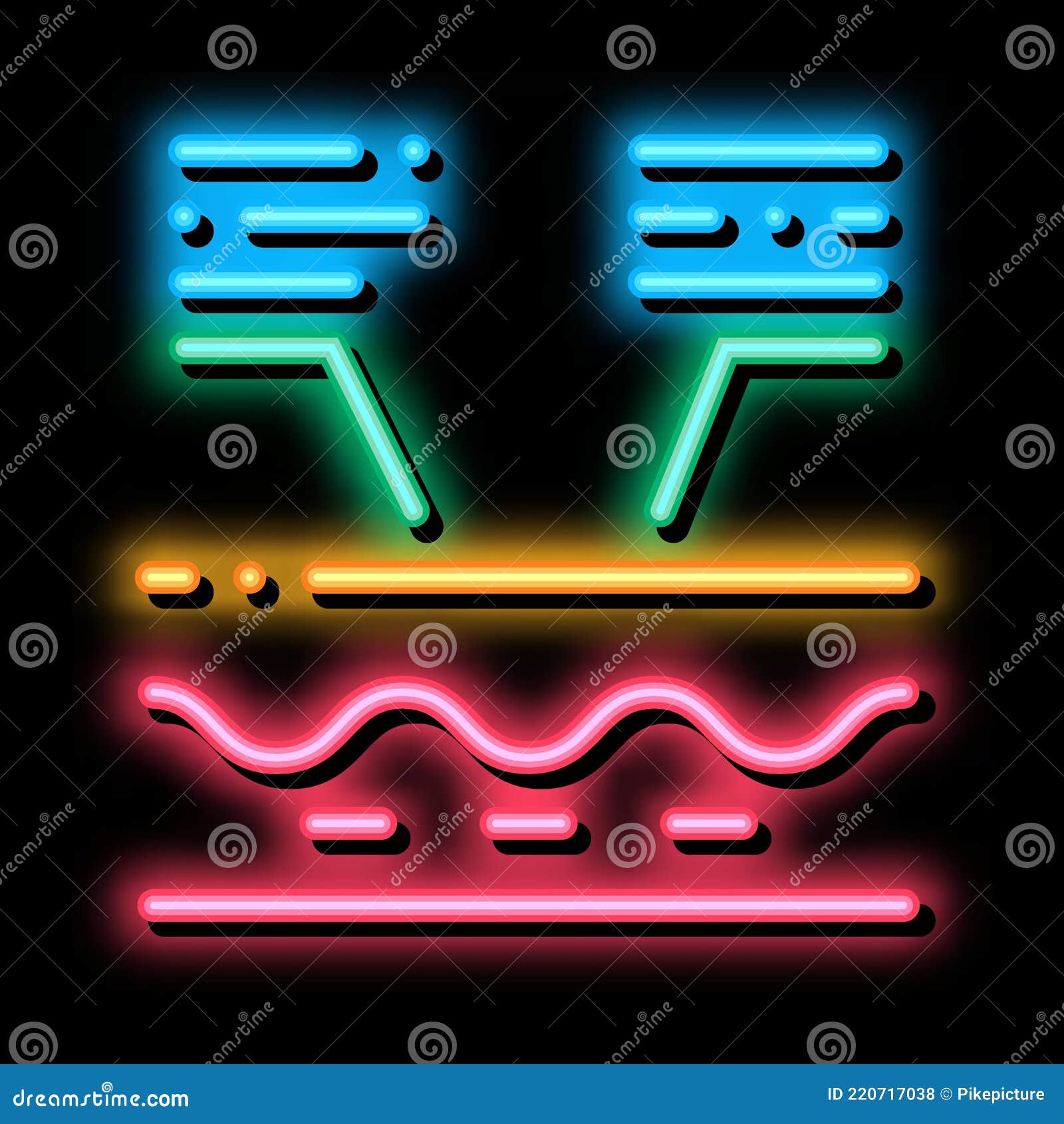 Skin Structure Neon Glow Icon Illustration Stock Vector Illustration