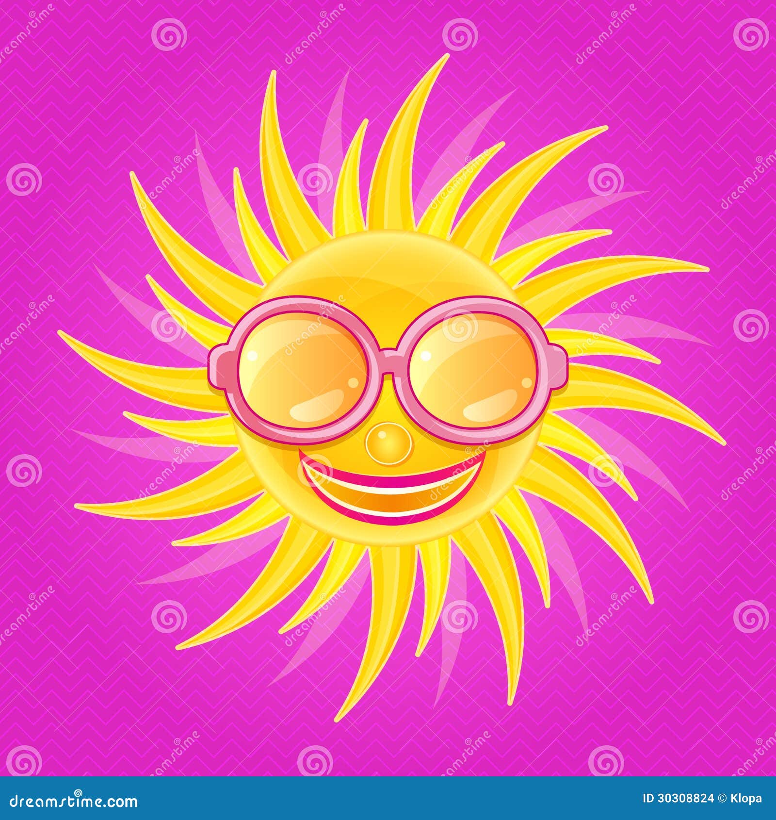 Skinande Gul Sol Med Leende Stock Illustrationer - Illustration av ...