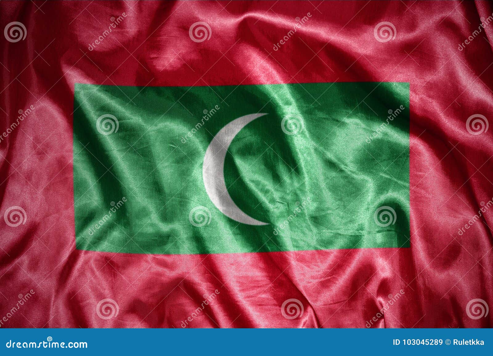 Skinande Maldiverna flagga stock illustrationer. Illustration av ...