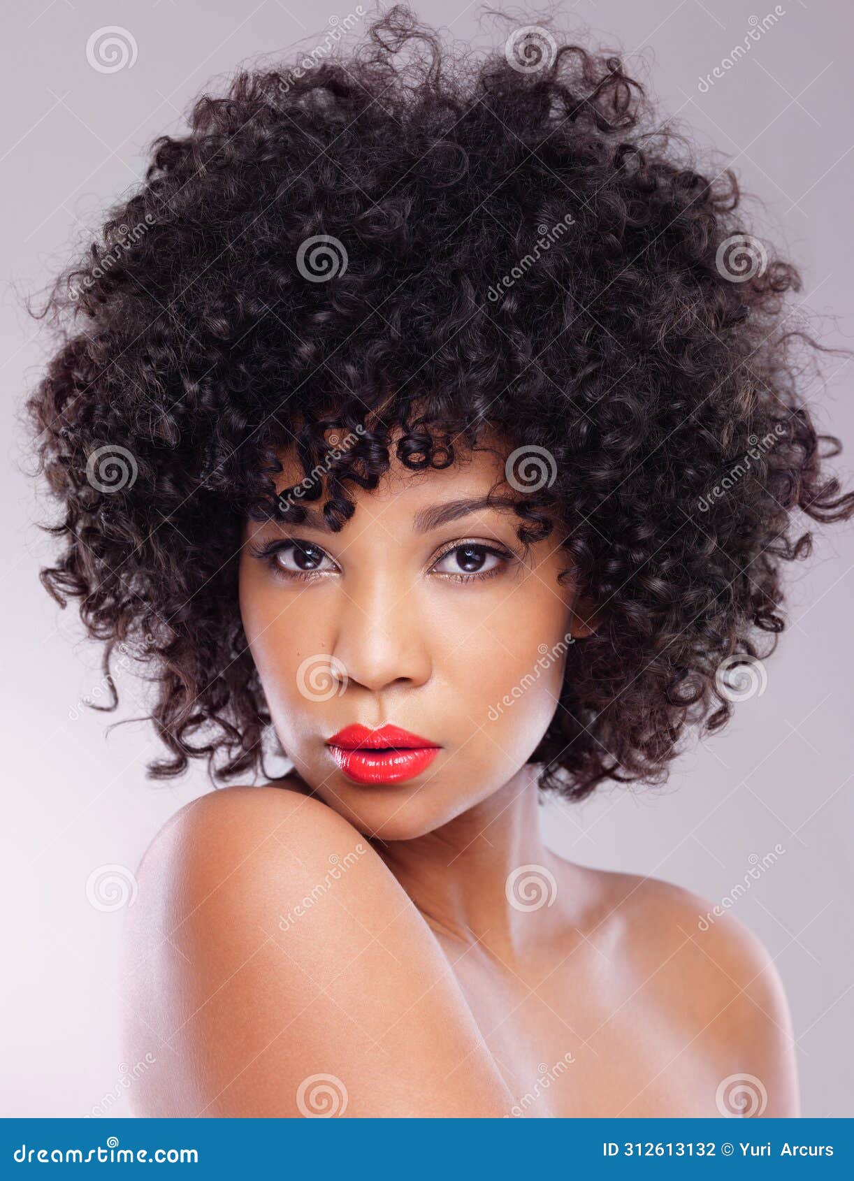 Skincare Beauty And Serious Portrait Of Black Woman With Makeup Afro
