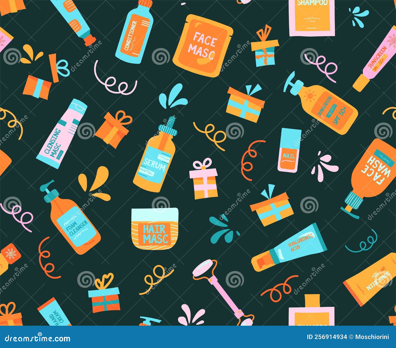 Skincare Pattern for Mystery Annual Box. Collection of Skin Care ...