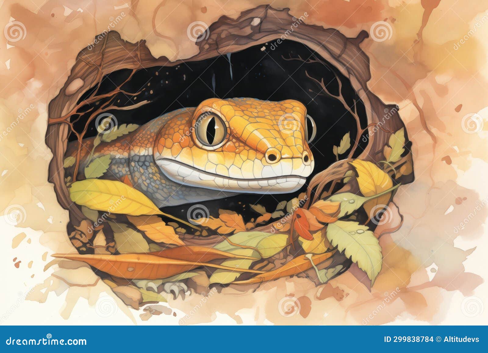 Skink Peeking Out of a Burrow, Eye Visible Stock Photo - Image of skink ...