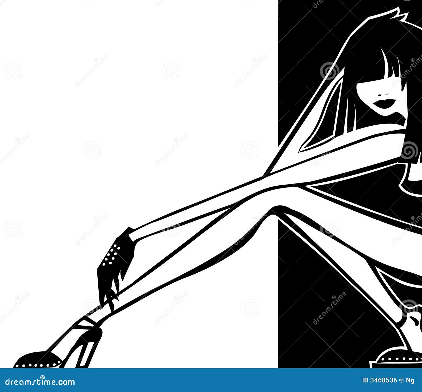 Skinny fashion model stock illustration. Illustration of hair - 3468536