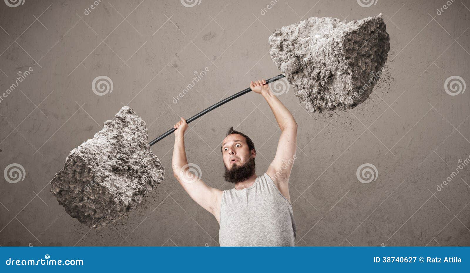 Skinny Guy Lifting Green Dollar Sign Weights Royalty-Free Stock Image ...