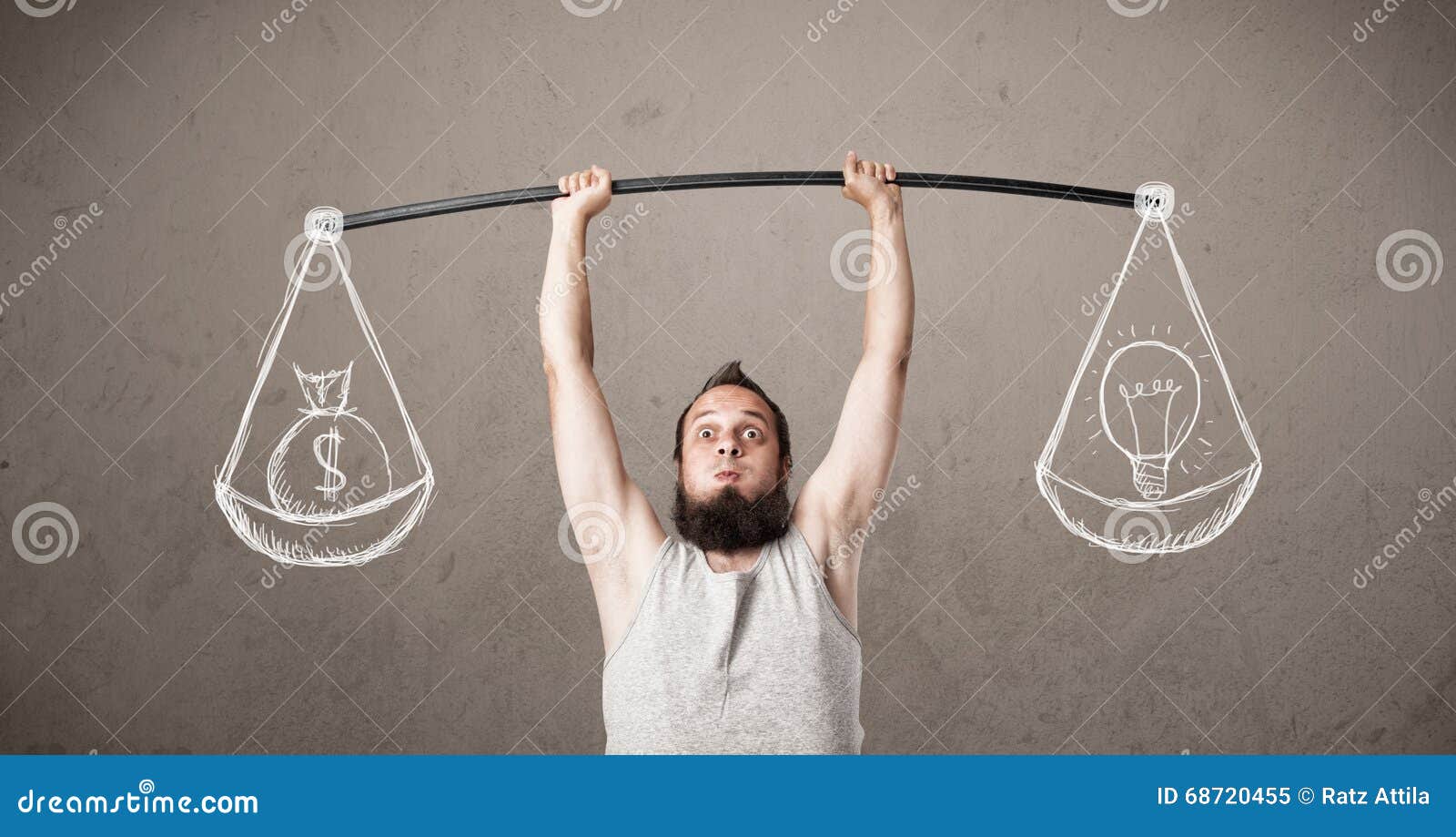 Skinny Guy Trying To Get Balanced Stock Image - Image of currency ...