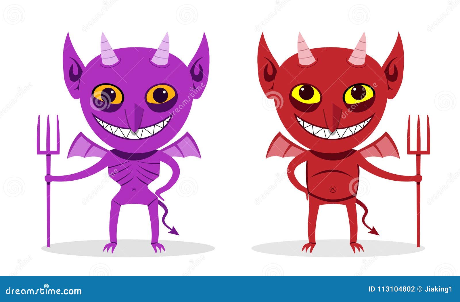 Skinny Imp And Fat Devil, Front View, Vector Art | CartoonDealer.com ...