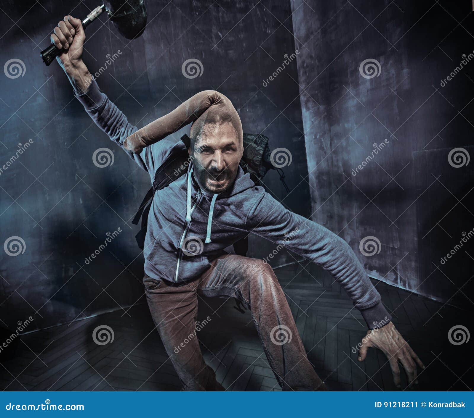 Skinny Thief during the Robbery Stock Image - Image of male, robber ...