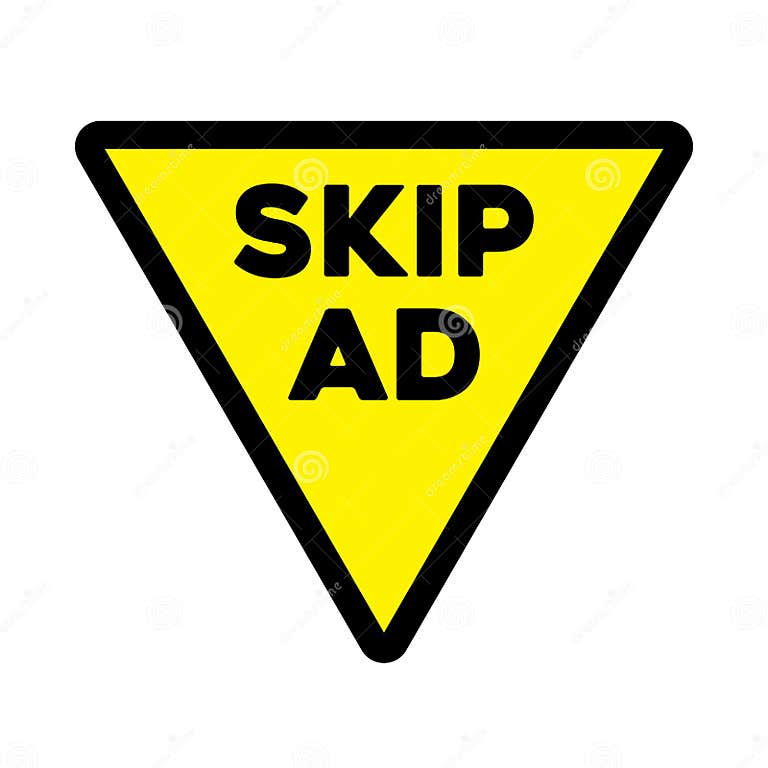 Skip Ad Advertisement Triangle Isolated Icon Stock Vector ...