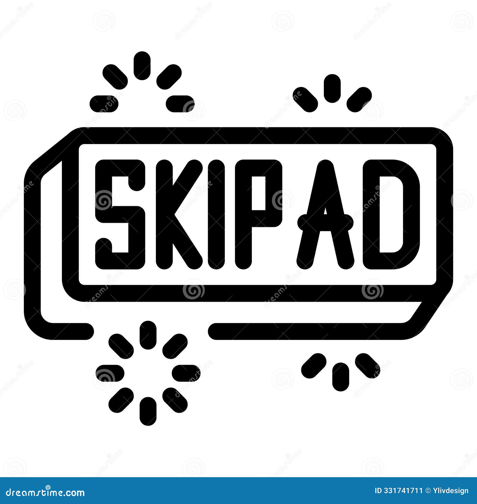 Black Skip Ad Button With White Text And Right Facing Arrow In ...