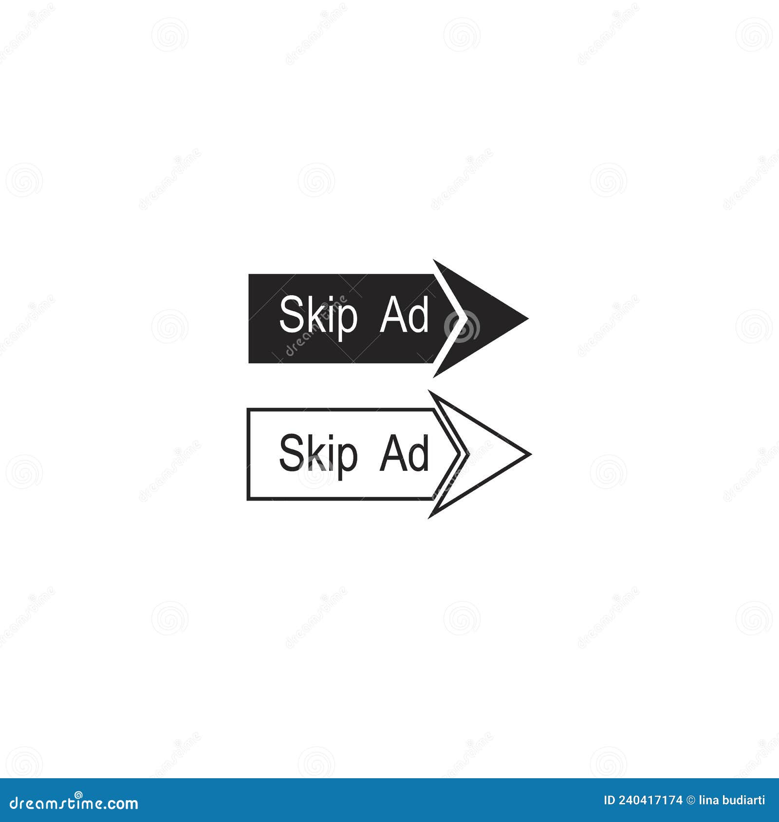 Skip Ad button icon stock vector. Illustration of business - 240417174