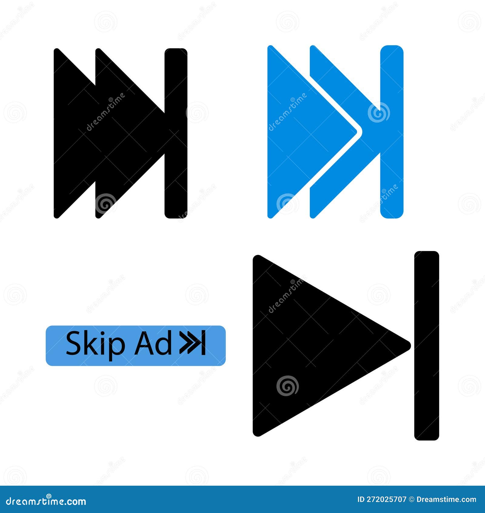 Skip Ad Button Icon, Vector Stock Illustration - Illustration of ...