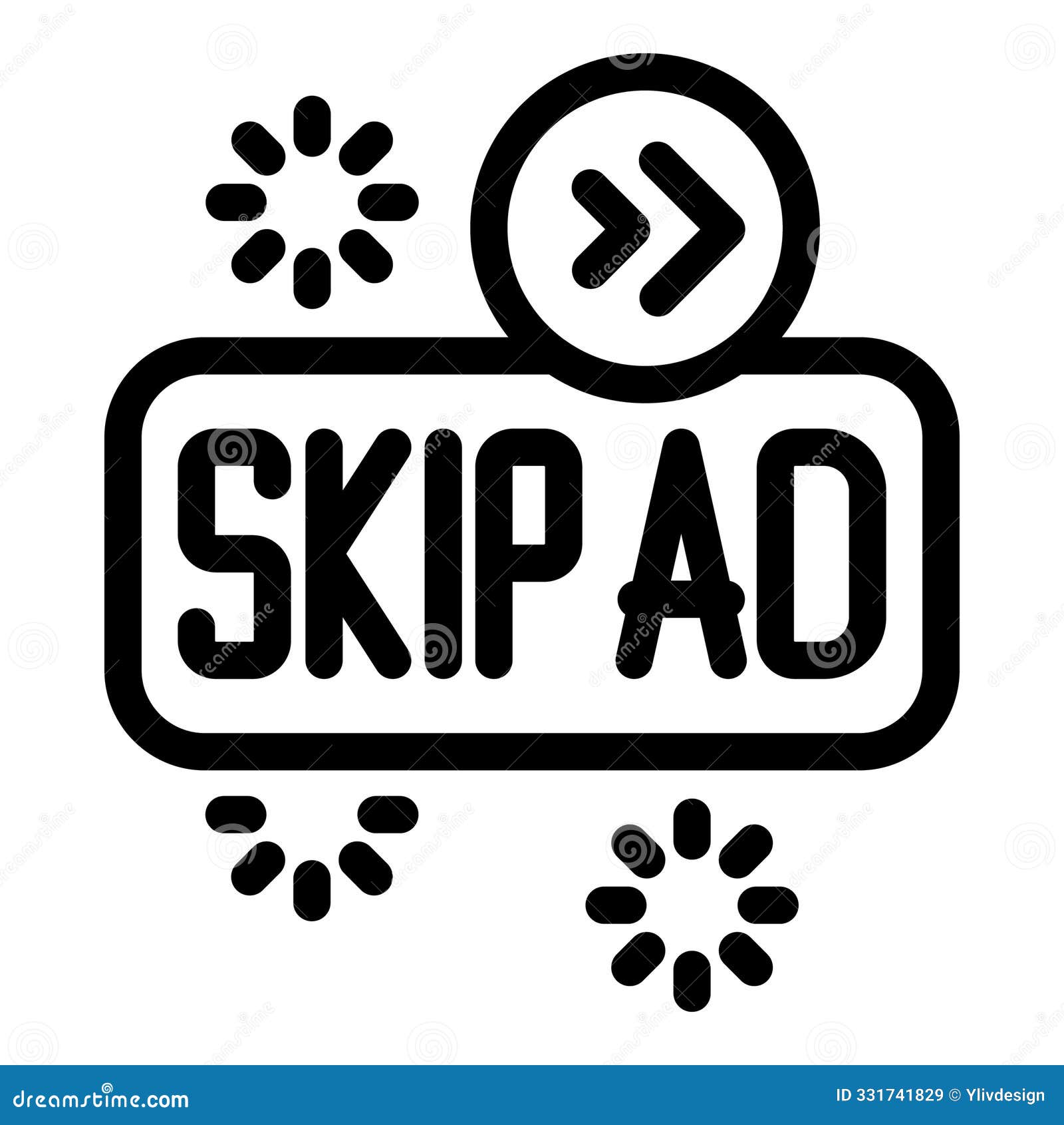Skip Ad Button with Loading Icon Showing User is Skipping Advertisement ...