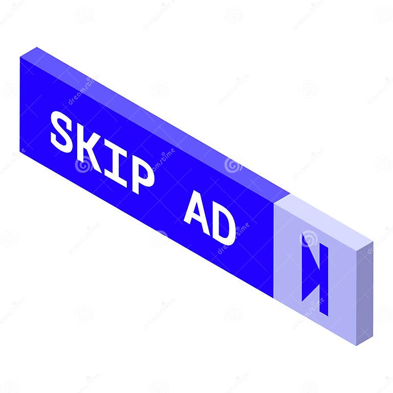 Skip Ad Button Showing the End of Advertisement Stock Illustration ...