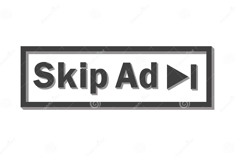 Skip Ad Button. Video Block Icon for Advertising. App Template for ...