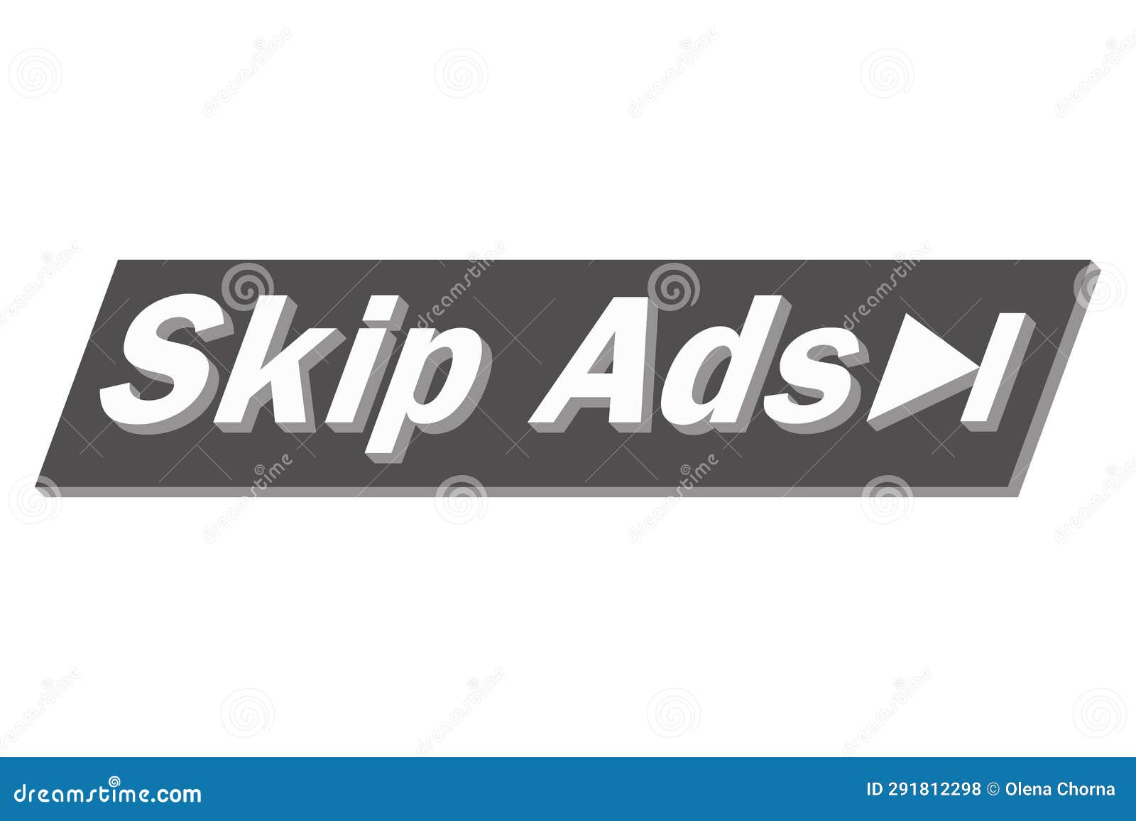 Skip Ad Button. Video Block Icon for Advertising. App Template for ...