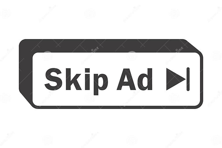 Skip Ad Button. Video Block Icon for Advertising. App Template for ...