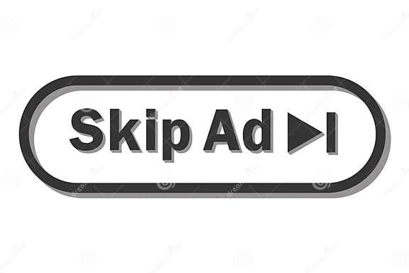 Skip Ad Button. Video Block Icon for Advertising. App Template for ...