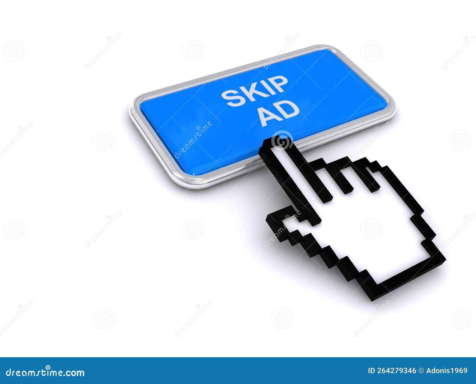 Skip ad button on white stock illustration. Illustration of closeup ...