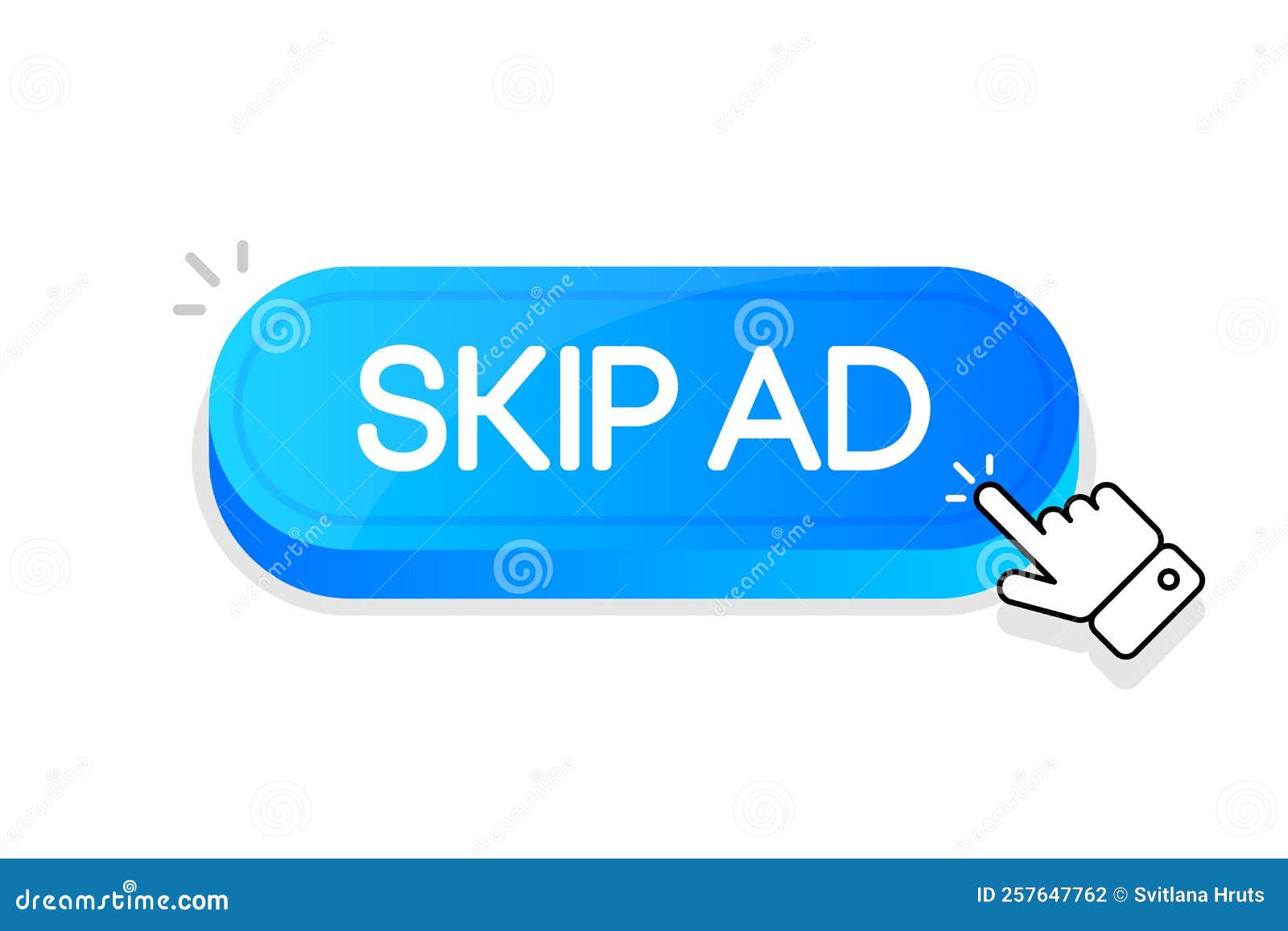 Skip AD 3d Button. Mouse Touched Button. Vector Illustration. Stock ...
