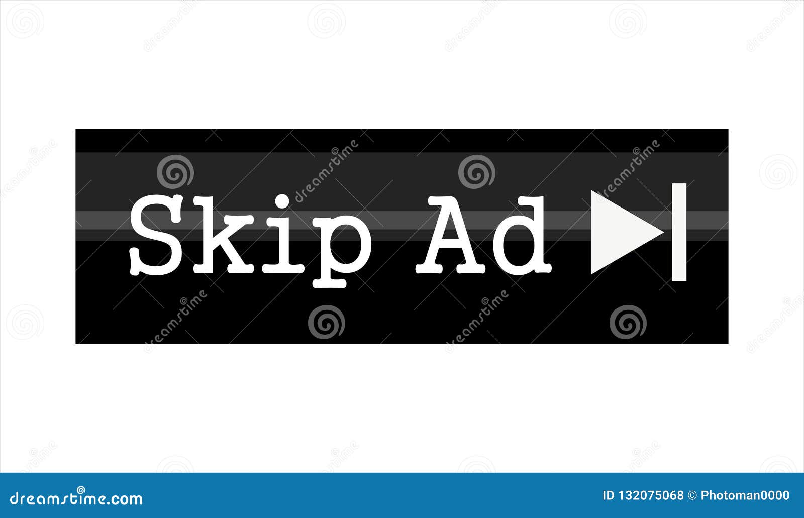 SKIP AD ICON stock vector. Illustration of screen, modern - 132075068