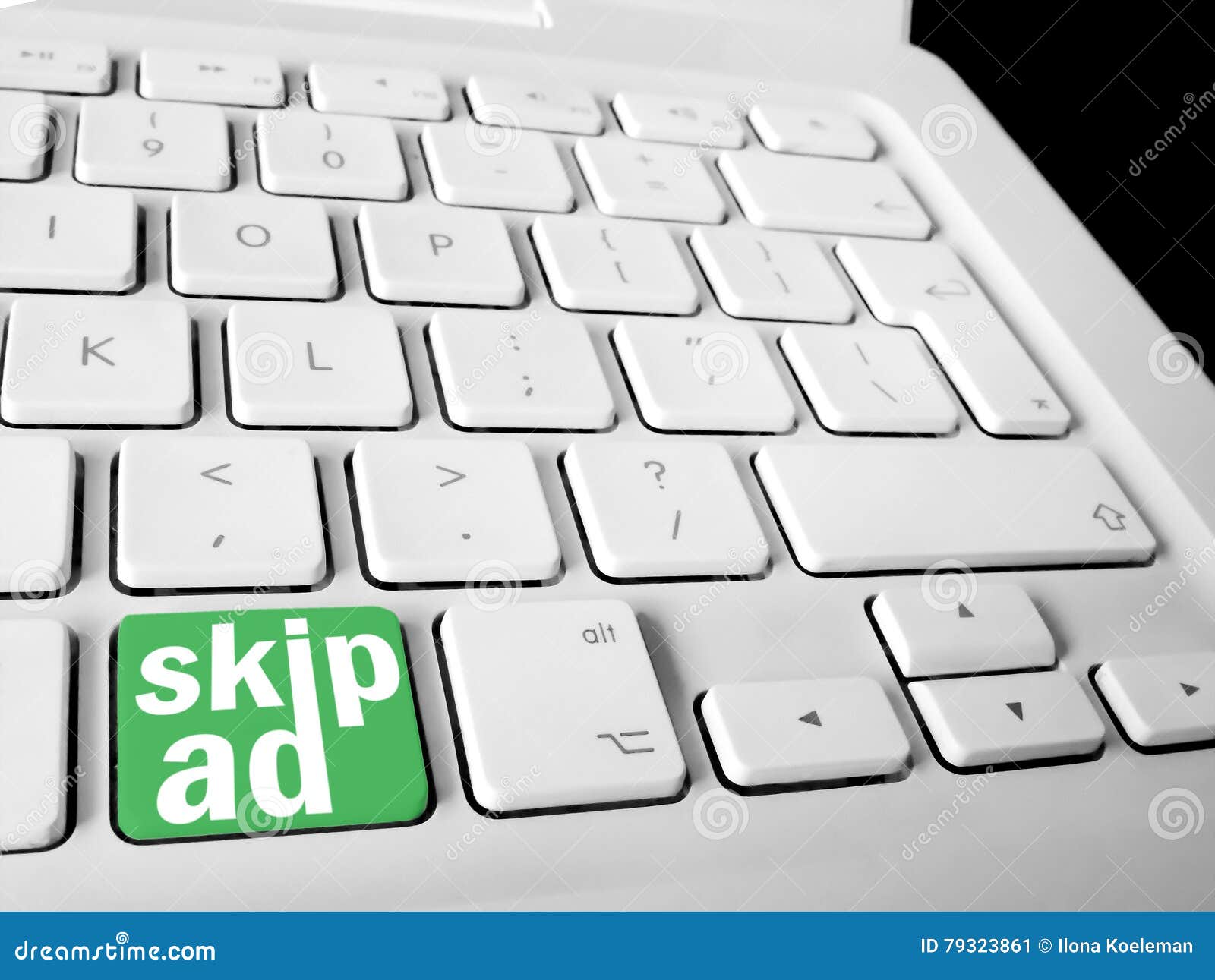 Skip Ad Key on White Keyboard Stock Image - Image of information ...