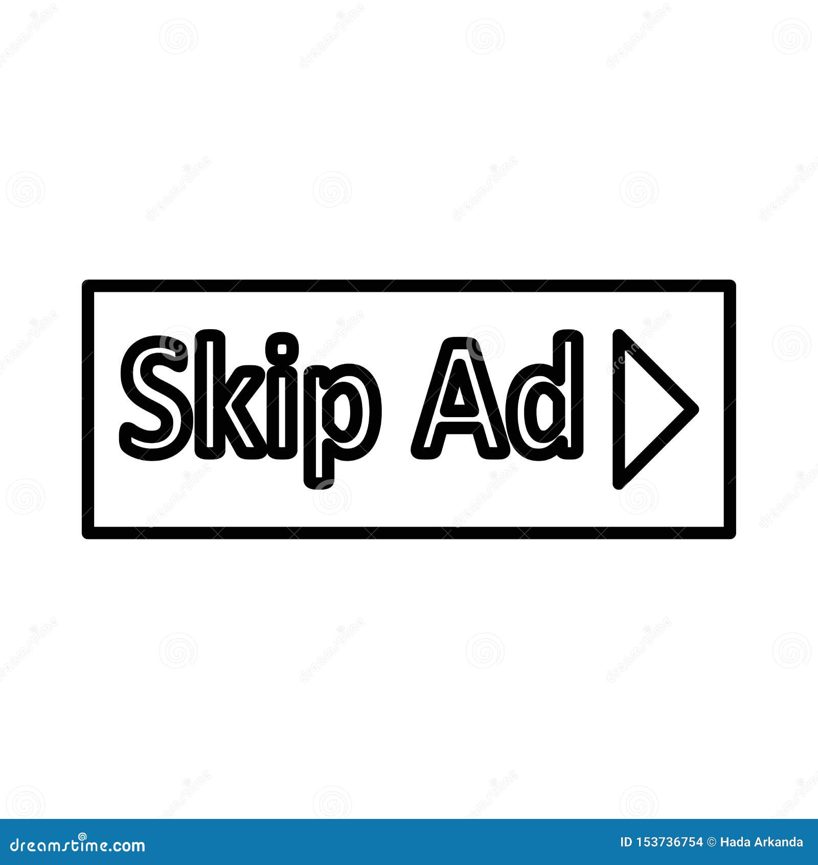 Skip Ads Video Icon or Logo Illustration Stock Vector - Illustration of ...