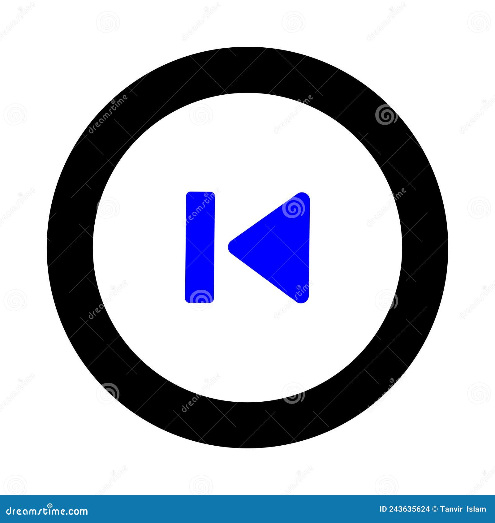 Skip Back Arrow Icon stock vector. Illustration of gradient - 243635624