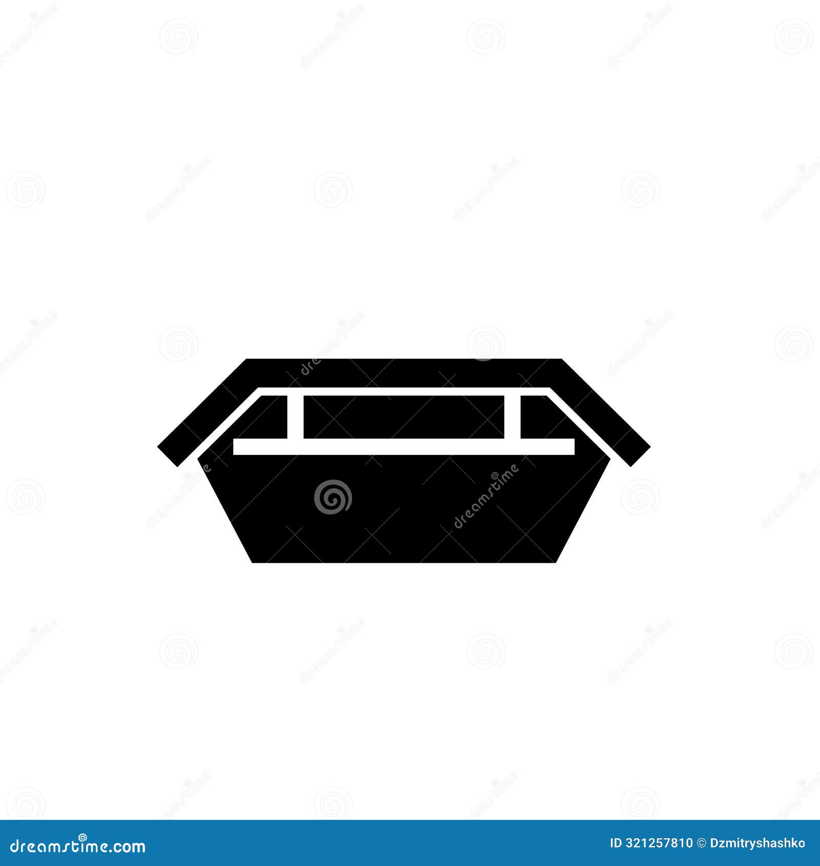 Skip Bin Glyph Icon. Clipart Image Vector Illustration | CartoonDealer ...