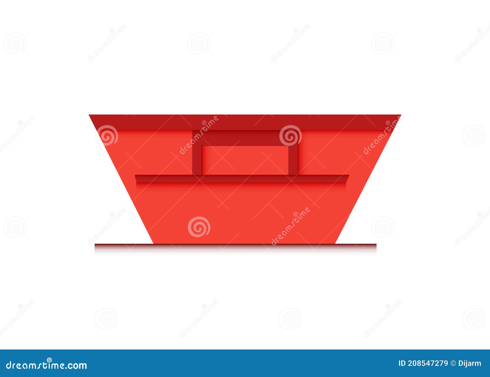 Skip Bin is a Large Open-topped Waste Container. Red Skip Vector Icon ...