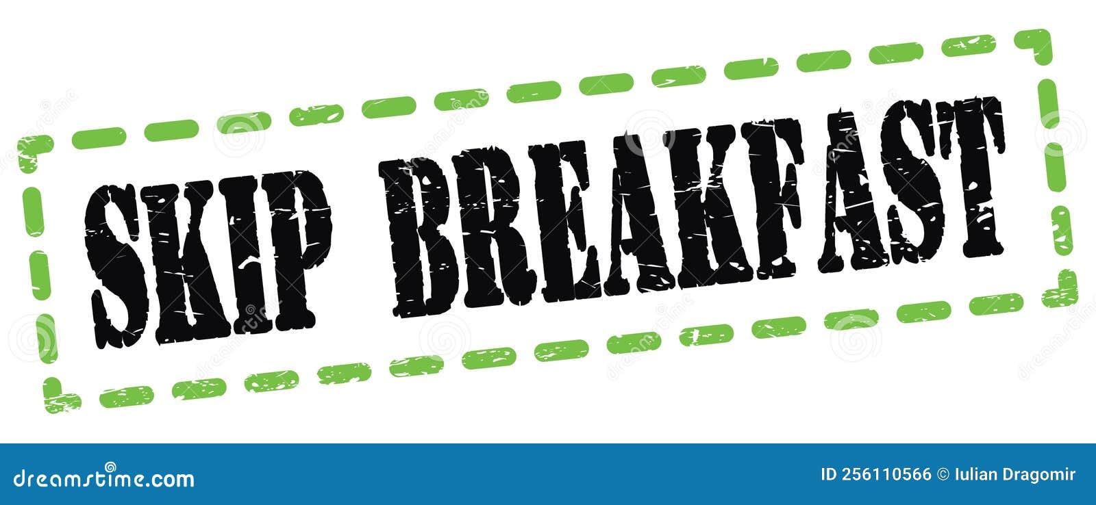 SKIP BREAKFAST Text Written on Green-black Stamp Sign Stock ...