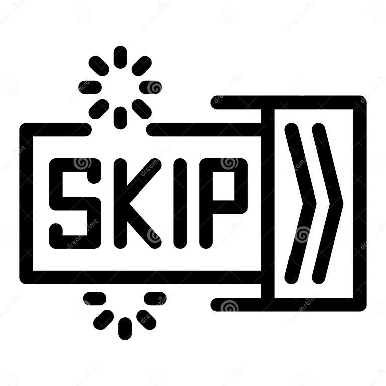 Skip Button Being Pressed with Loading Symbol Animation Stock Vector ...