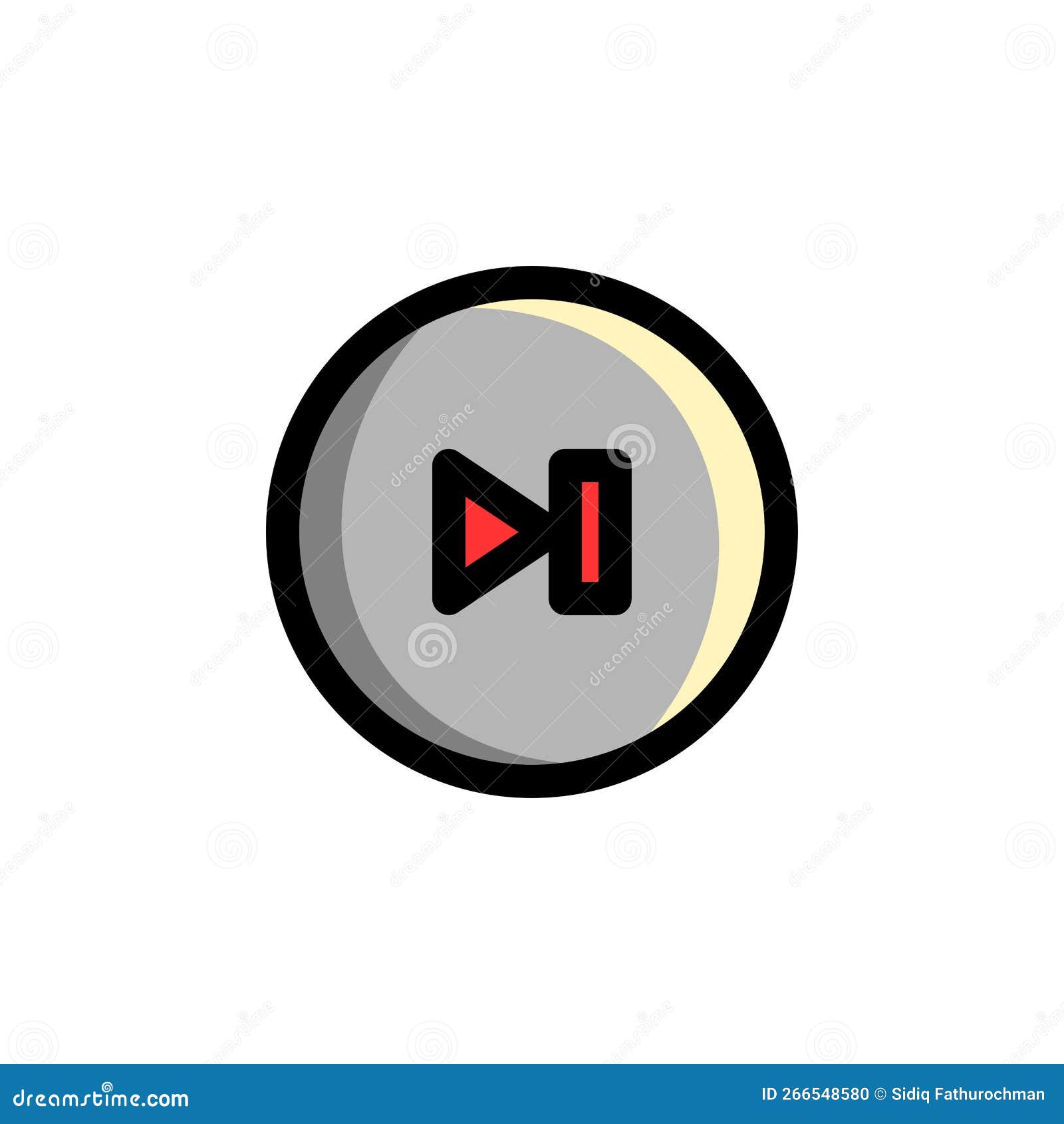 Skip Button Icon stock vector. Illustration of pause - 266548580