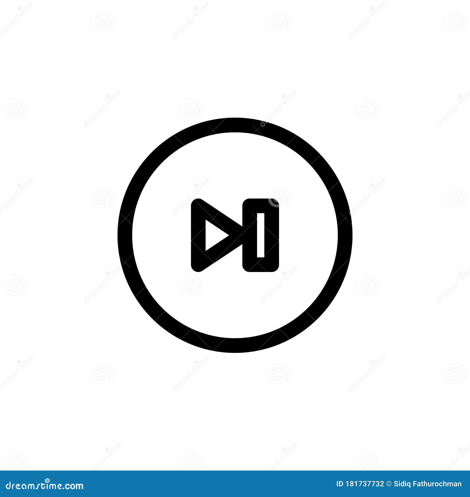Skip Button Icon stock vector. Illustration of arrow - 181737732