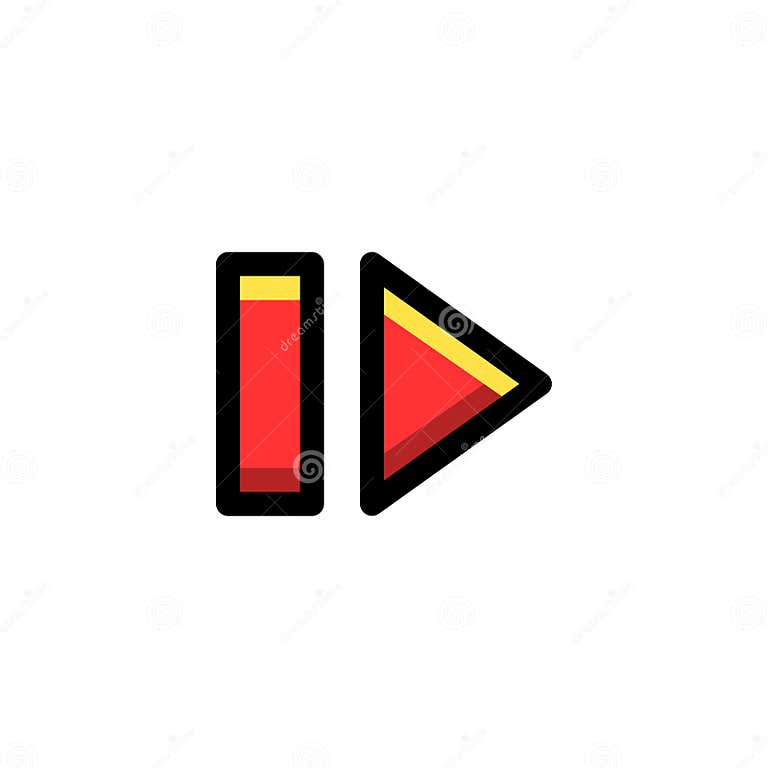 Skip Button Icon stock vector. Illustration of film - 266548593