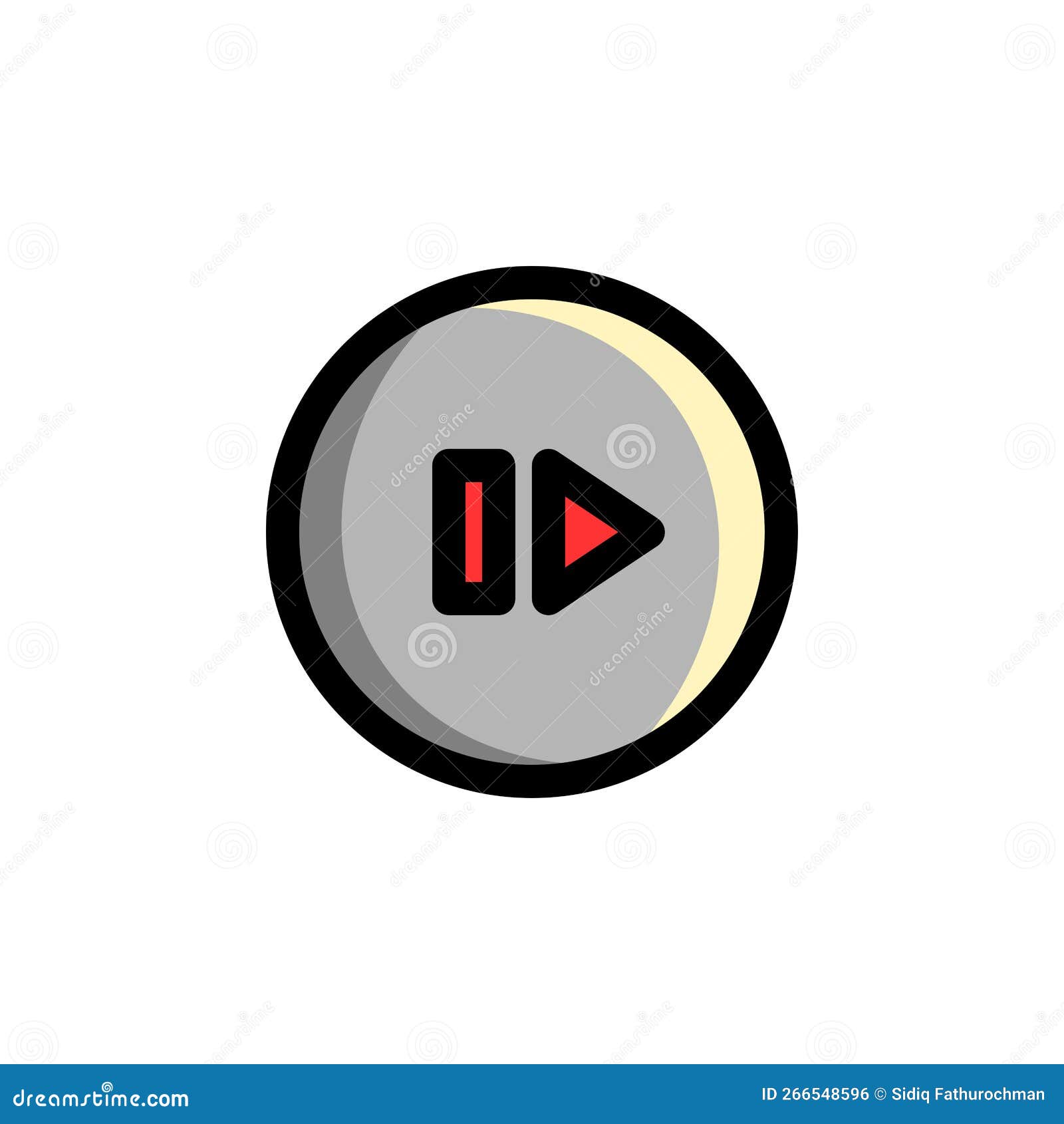 Skip Button Icon stock vector. Illustration of next - 266548596