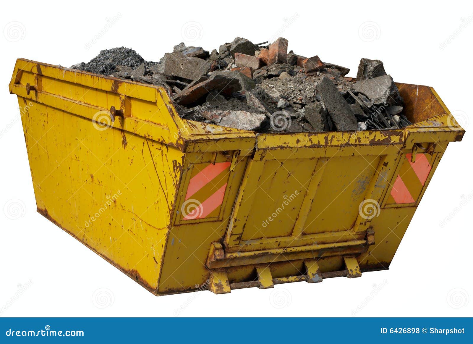 A Skip Full of Rubble Isolated Over White. Stock Photo - Image of color ...