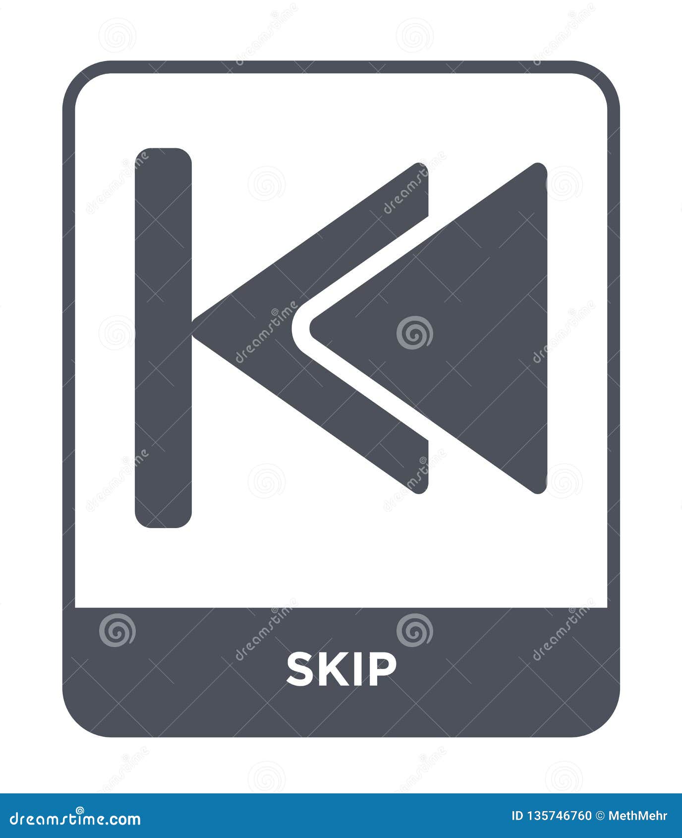 Skip Icon in Trendy Design Style. Skip Icon Isolated on White ...