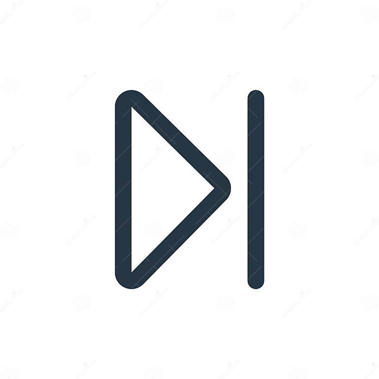 Skip Icon Vector from Arrows Concept. Thin Line Illustration of Skip ...