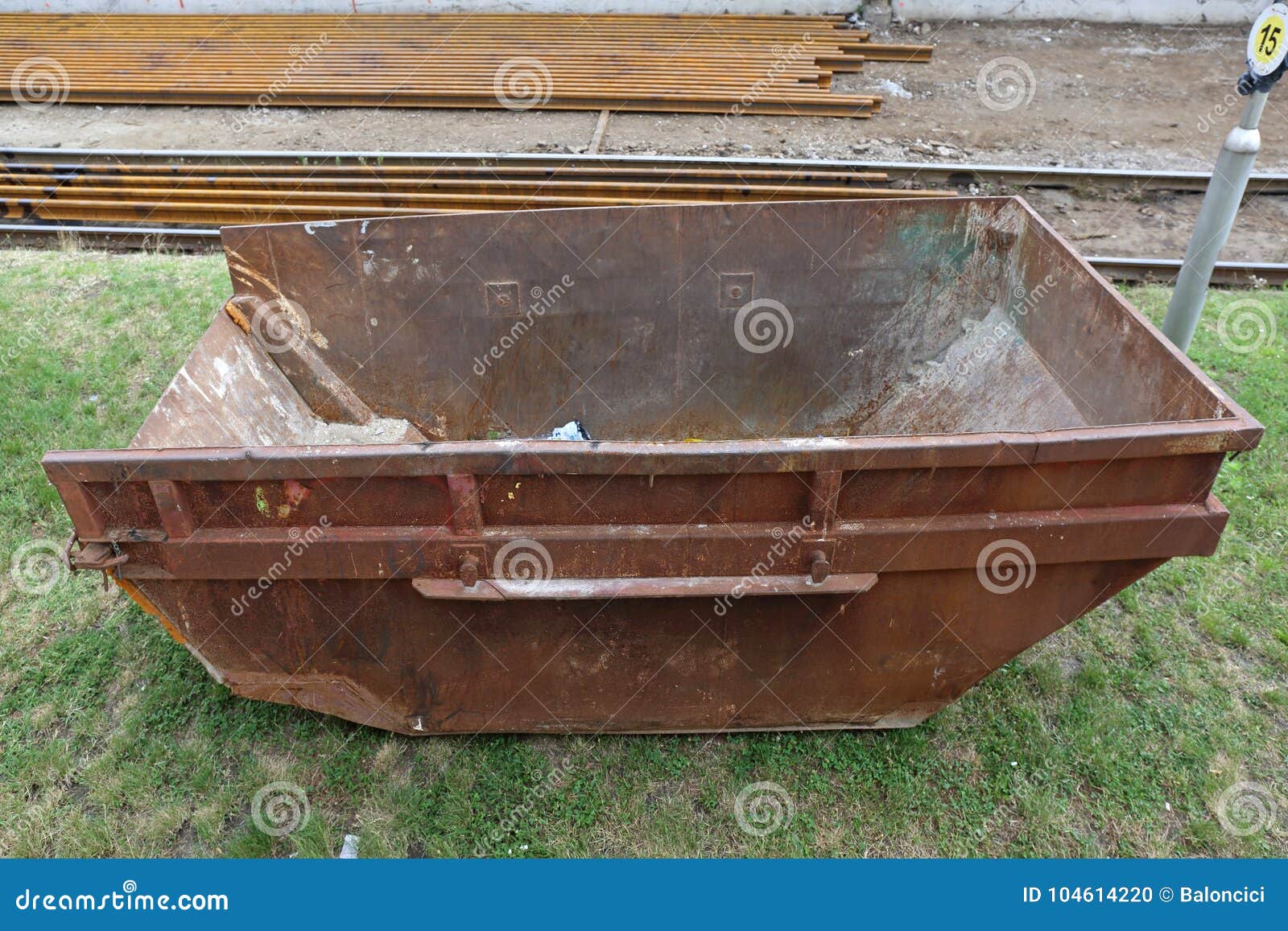 Skip Industrial Dumpster stock photo. Image of open - 104614220