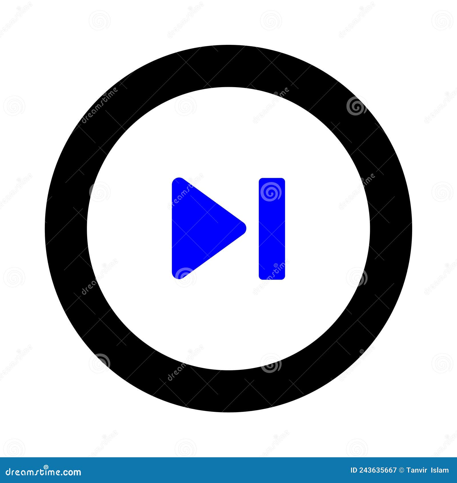 Skip Next Arrow Icon stock vector. Illustration of design - 243635667